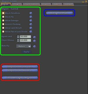 Estate Menu - Second Life Wiki