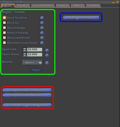 Estate Menu - Second Life Wiki