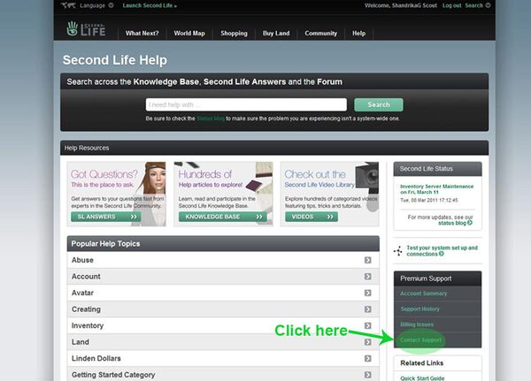 LLS How to submit a Support Ticket - Second Life Wiki