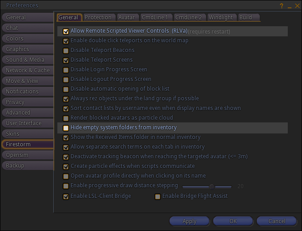 User:Toy Wylie/Firestorm/RLV Quick Setup - Second Life Wiki