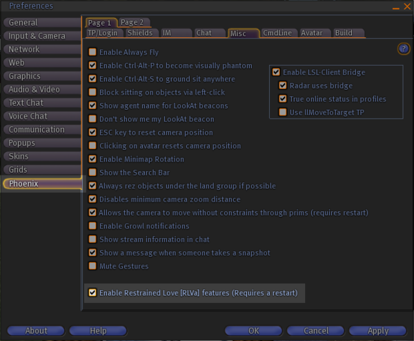 User:Toy Wylie/Phoenix/RLV Quick Setup - Second Life Wiki