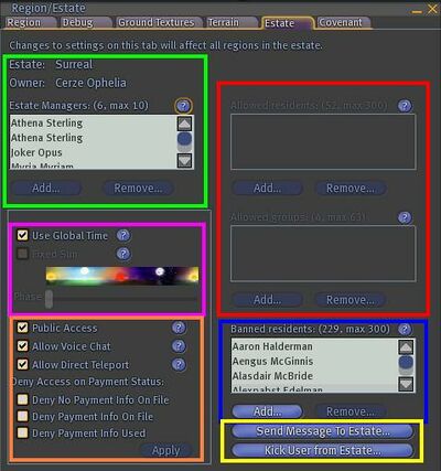 Estate Menu - Second Life Wiki