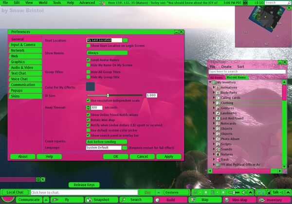 Viewer Skins/Watermelon - Second Life Wiki