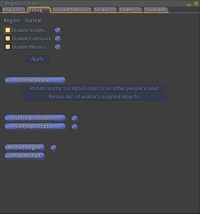 Estate Menu - Second Life Wiki